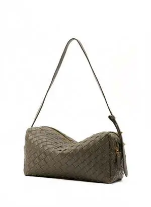 ELLEME Trousse Woven Leather Bag - Olive Green