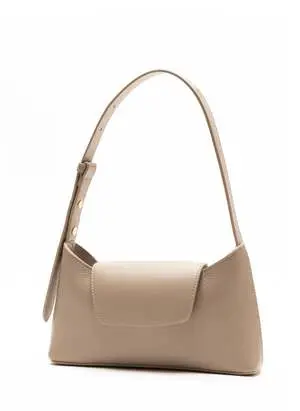 ELLEME Envelope Pebbled Leather Shoulder Bag - Taupe