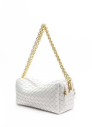 ELLEME Trousse Chain Woven Leather - White