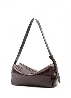 ELLEME Trousse Vintage Leather Bag - Chestnut