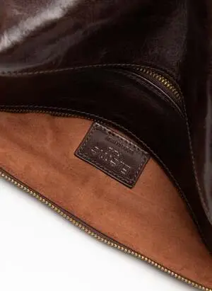 ELLEME Trousse Vintage Leather Bag - Chestnut