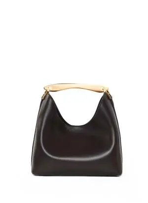 ELLEME Small Boomerang Leather Handbag - Tabacco