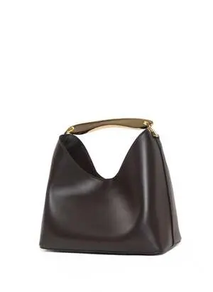 ELLEME Small Boomerang Leather Handbag - Tabacco