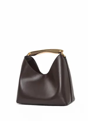 ELLEME Small Boomerang Leather Handbag - Tabacco