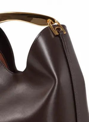 ELLEME Small Boomerang Leather Handbag - Tabacco