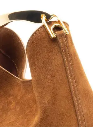ELLEME Small Boomerang Suede - Cognac