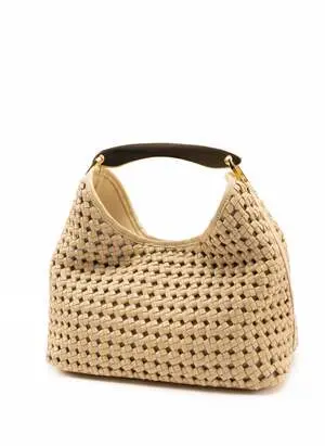 ELLEME Boomerang Large Woven Leather Bag - Butter
