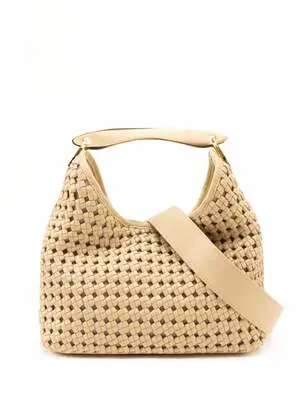 ELLEME Boomerang Large Woven Leather Bag - Butter