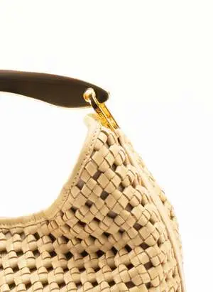 ELLEME Boomerang Large Woven Leather Bag - Butter