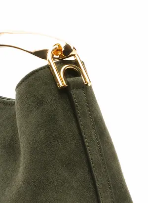ELLEME Mini Boomerang Suede Bag - Khaki