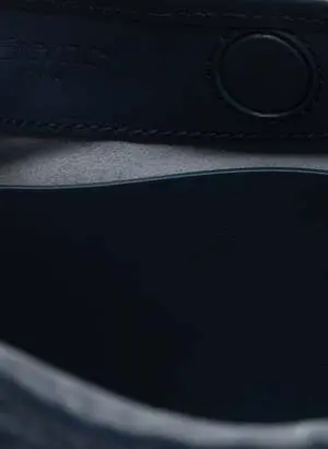 ELLEME Small Boomerang Woven Leather Bag - Navy