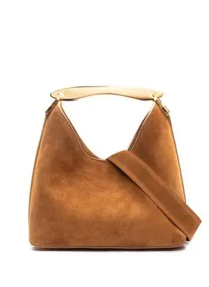 ELLEME Boomerang Large Suede Shoulder Bag - Cognac
