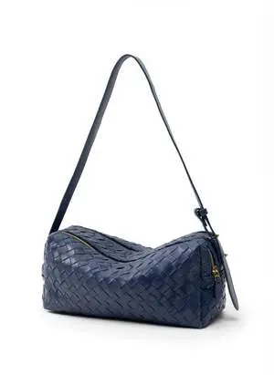 ELLEME Trousse Woven Leather Bag - Navy