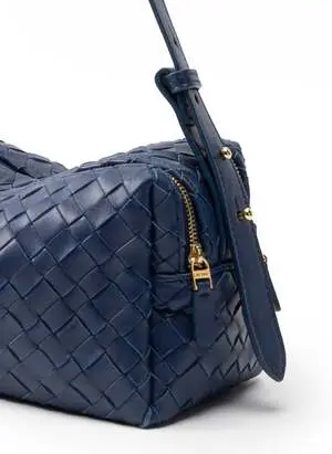 ELLEME Trousse Woven Leather Bag - Navy