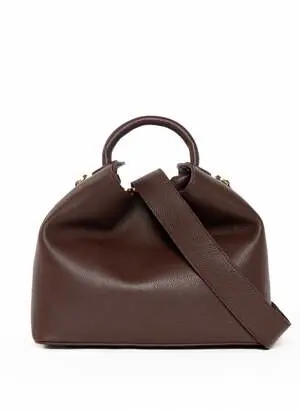 ELLEME Raisin Pebbled Leather Bag - Dark Brown
