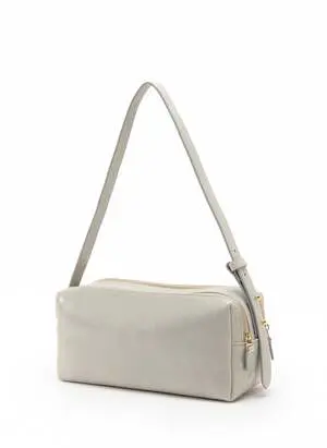 ELLEME Trousse Vintage Leather Bag - Cemento