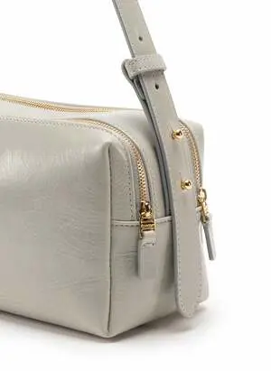 ELLEME Trousse Vintage Leather Bag - Cemento