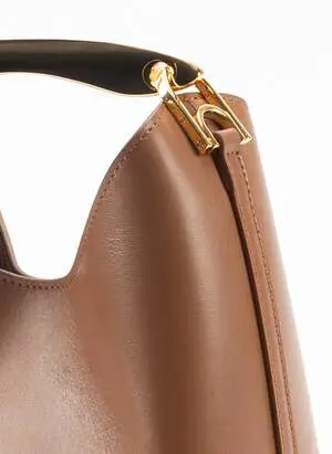 ELLEME Boomerang Small Leather Handbag - Cognac