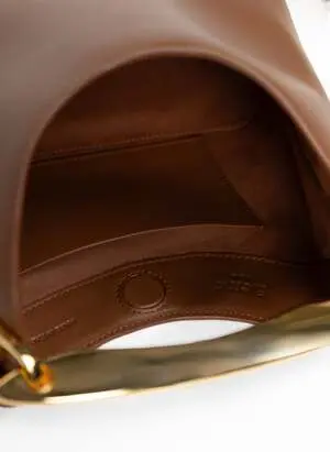 ELLEME Boomerang Small Leather Handbag - Cognac
