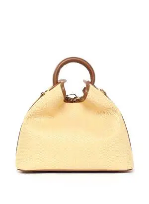 ELLEME Raisin Raffia And Leather Handbag - Beige