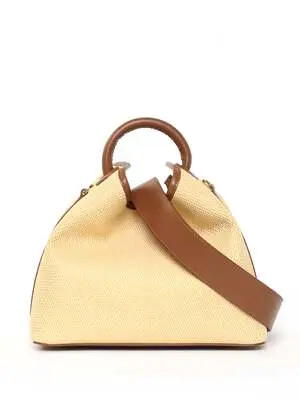 ELLEME Raisin Raffia And Leather Handbag