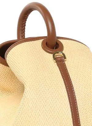 ELLEME Raisin Raffia And Leather Handbag