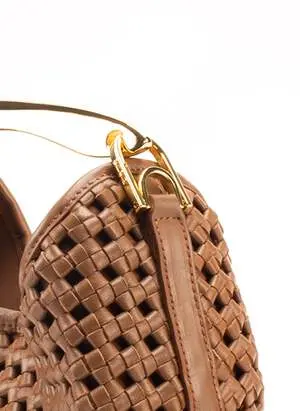 ELLEME Small Boomerang Woven Leather Top Handle Bag