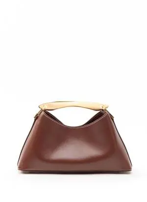ELLEME Mini Boomerang Leather Handbag With Metal Handle - Russet