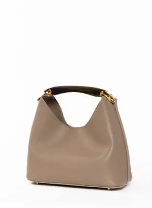 ELLEME Small Boomerang Leather Handbag - Taupe