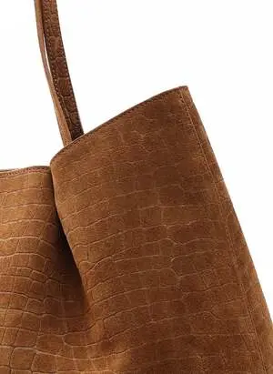 ELLEME Dimple Tote Croco Suede - Cognac