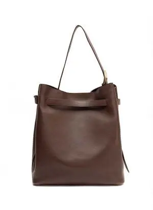 ELLEME Belt Bag In Pebbled Leather - Dark Brown