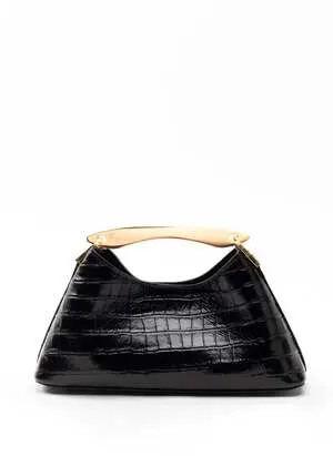 ELLEME Mini Boomerang Croco Embossed Leather - Black