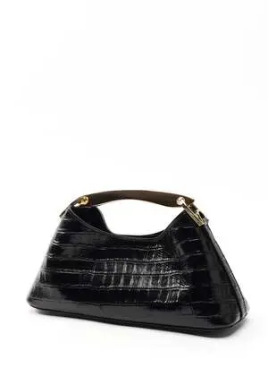 ELLEME Mini Boomerang Croco Embossed Leather - Black
