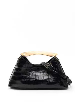 ELLEME Mini Boomerang Croco Embossed Leather - Black