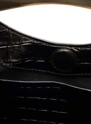 ELLEME Small Boomerang Croco Embossed Leather - Black