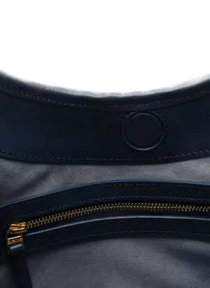 ELLEME Boomerang Large Woven Leather Top Handle Bag - Navy