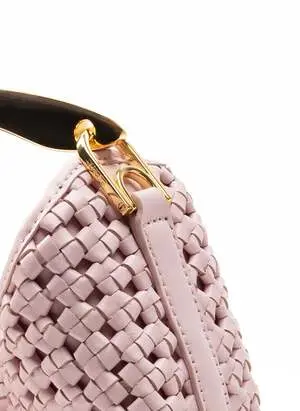 ELLEME Small Boomerang Woven Leather Handbag - Pink