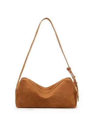 ELLEME Trousse Suede Shoulder Bag - Cognac