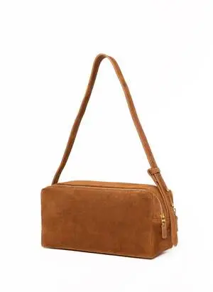 ELLEME Trousse Suede Shoulder Bag - Cognac