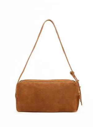 ELLEME Trousse Suede Shoulder Bag - Cognac
