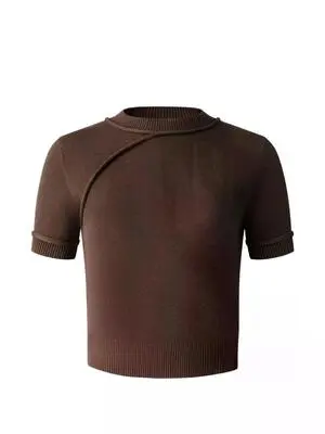 Shanghai Tang Qipao Short-sleeve Top - Brown