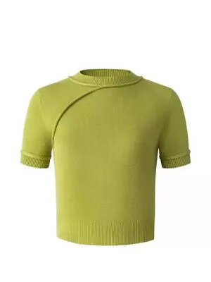 Shanghai Tang Ribbed Qipao Top - Green