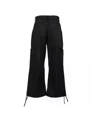 Y3 Pinstripe Pattern Drawstring Trousers