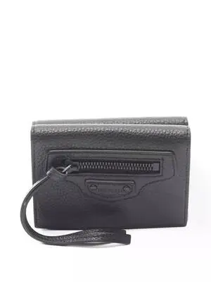 Balenciaga Leather Trifold Wallet - Black