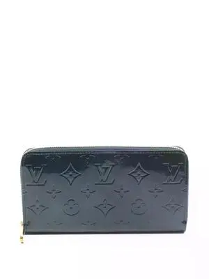 LOUIS VUITTON 2009 Monogram Zip Leather Wallet - Green