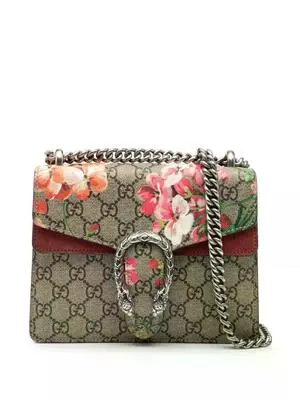 Gucci 2016-2025 Small Gg Supreme Blooms Dionysus Crossbody Bag - Brown