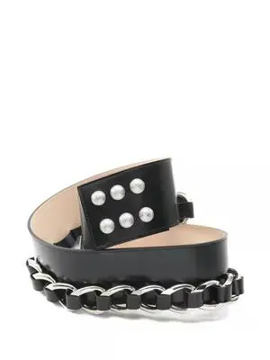 Balmain 2010s Chain Leather Belt - Black