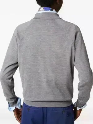 Miu Miu Polo Collar Fine Wool Sweater - Grey