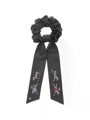 Hermès 2010s Knight Parade Scrunchie - Black