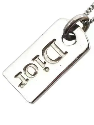 Dior 2010s Logo Plate Necklace